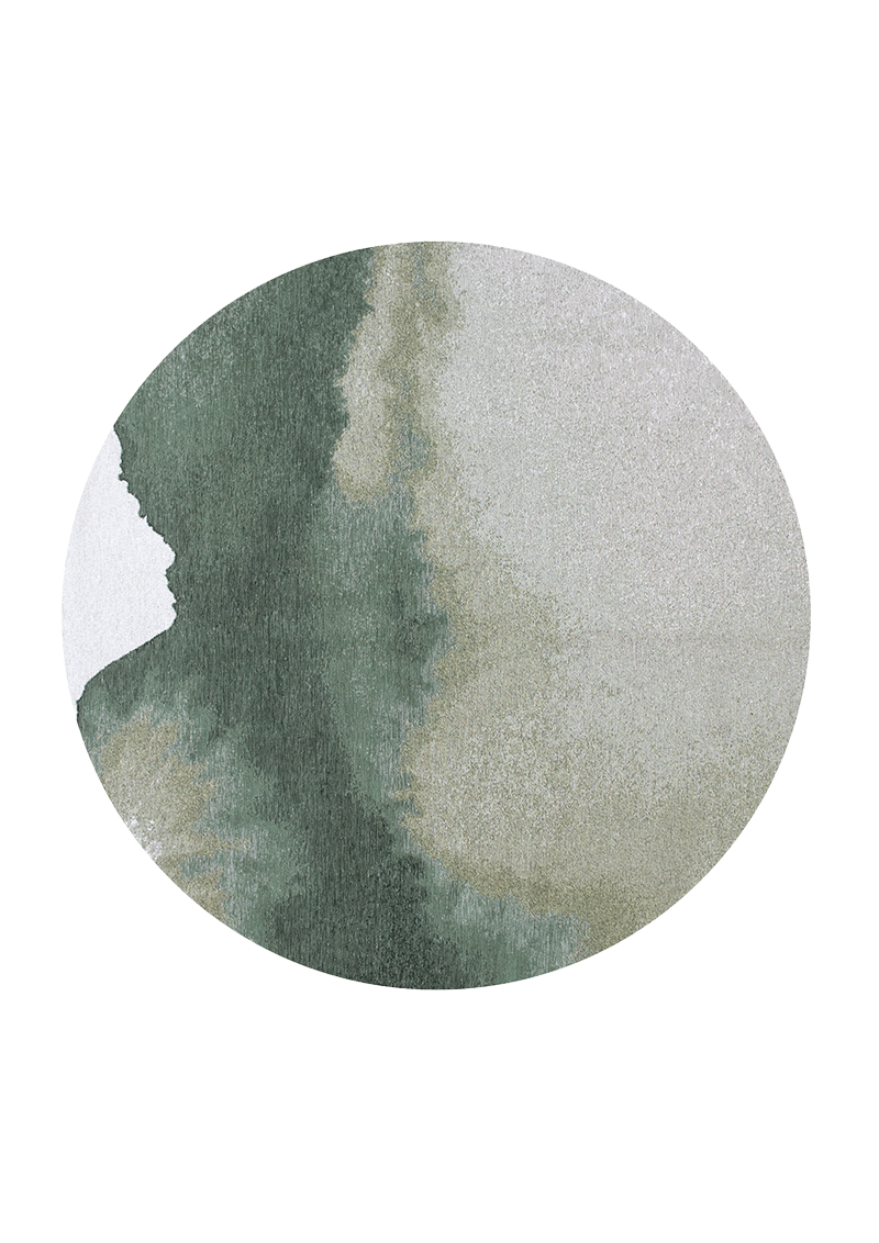 Meditation Lagoon - Palm Green Circular 9331 – FLOOR_STORY